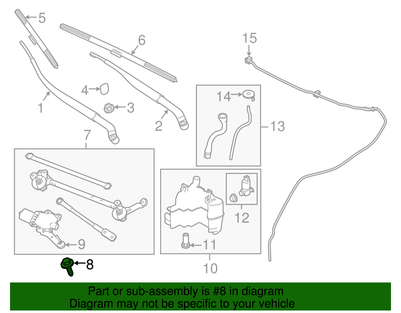 2003-2020 Infiniti Wiper Linkage Bolt 28899-AD00A | Grubbs Infiniti ...