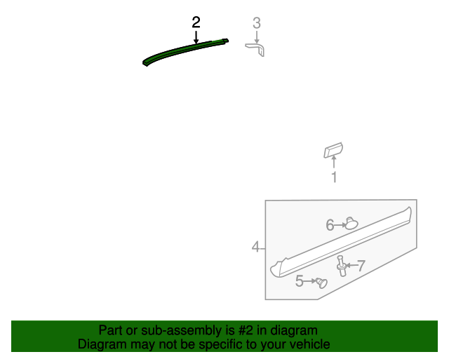 2004-2012 GM Roof Molding 20876479 | QuirkParts