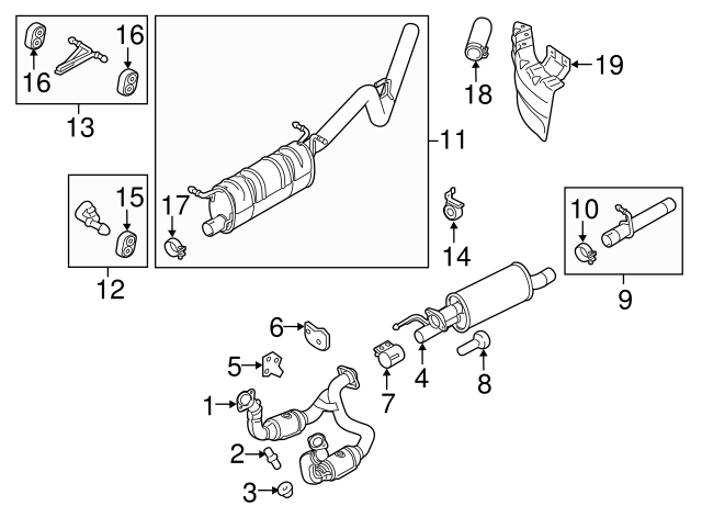 Genuine OEM Ford Part - Exhaust Muffler HC3Z-5230-G | Genuine OEM Ford ...