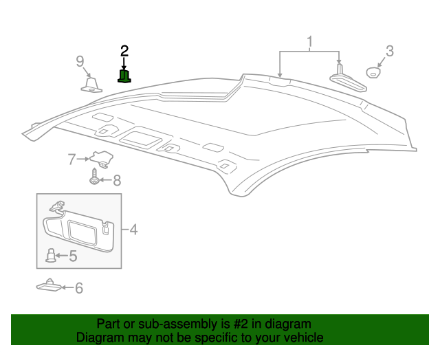 2015-2019 Ford Mustang Overhead Console Clip -W717204-S424 | QuirkParts
