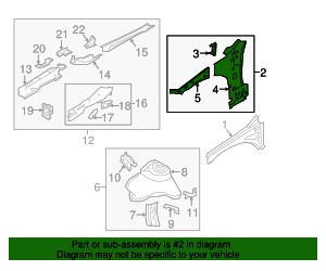 5G1-802-123 - Fender Rail Reinforcement 2015-2019 Volkswagen ...
