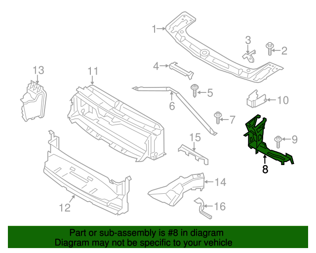 51647245792 - 2012-2021 BMW Radiator Support Side Panel (51-64-7-245 ...