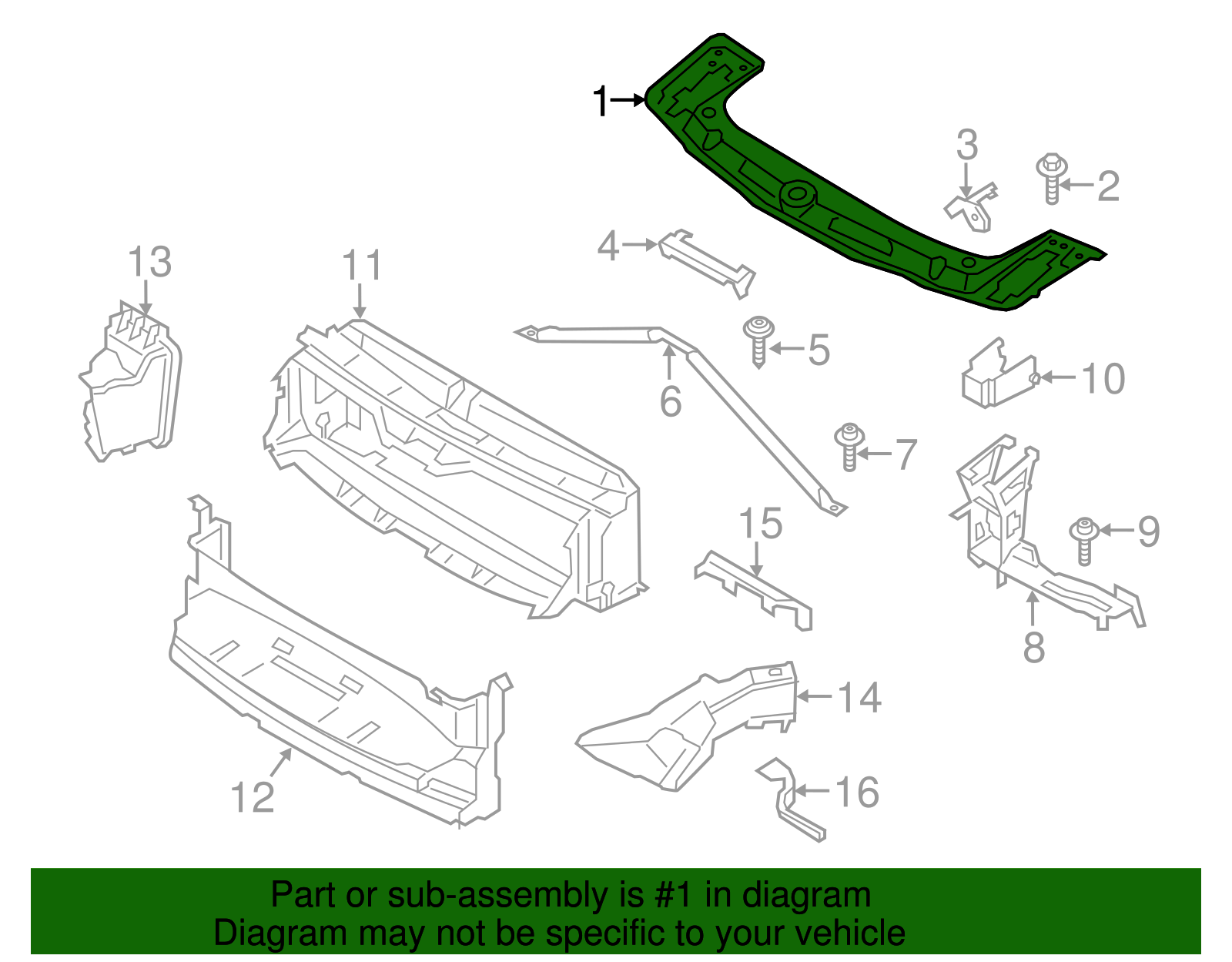 51647245786 - 2012-2021 BMW Upper Tie Bar (51-64-7-245-786) | BMW of ...