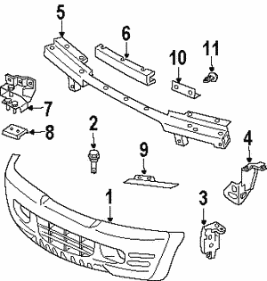 Bumper & Components - Front for 1998 Isuzu Rodeo | Isuzu Parts Center