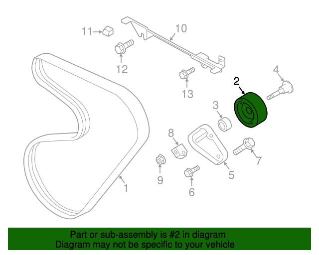 2015-2019 Subaru Idler Pulley 23770AA030 | Subaru Parts For You