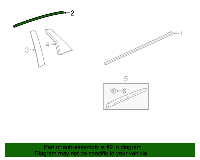2014-2020 Chevrolet Impala Reveal Molding 84398704 | GMPartsDirect.com