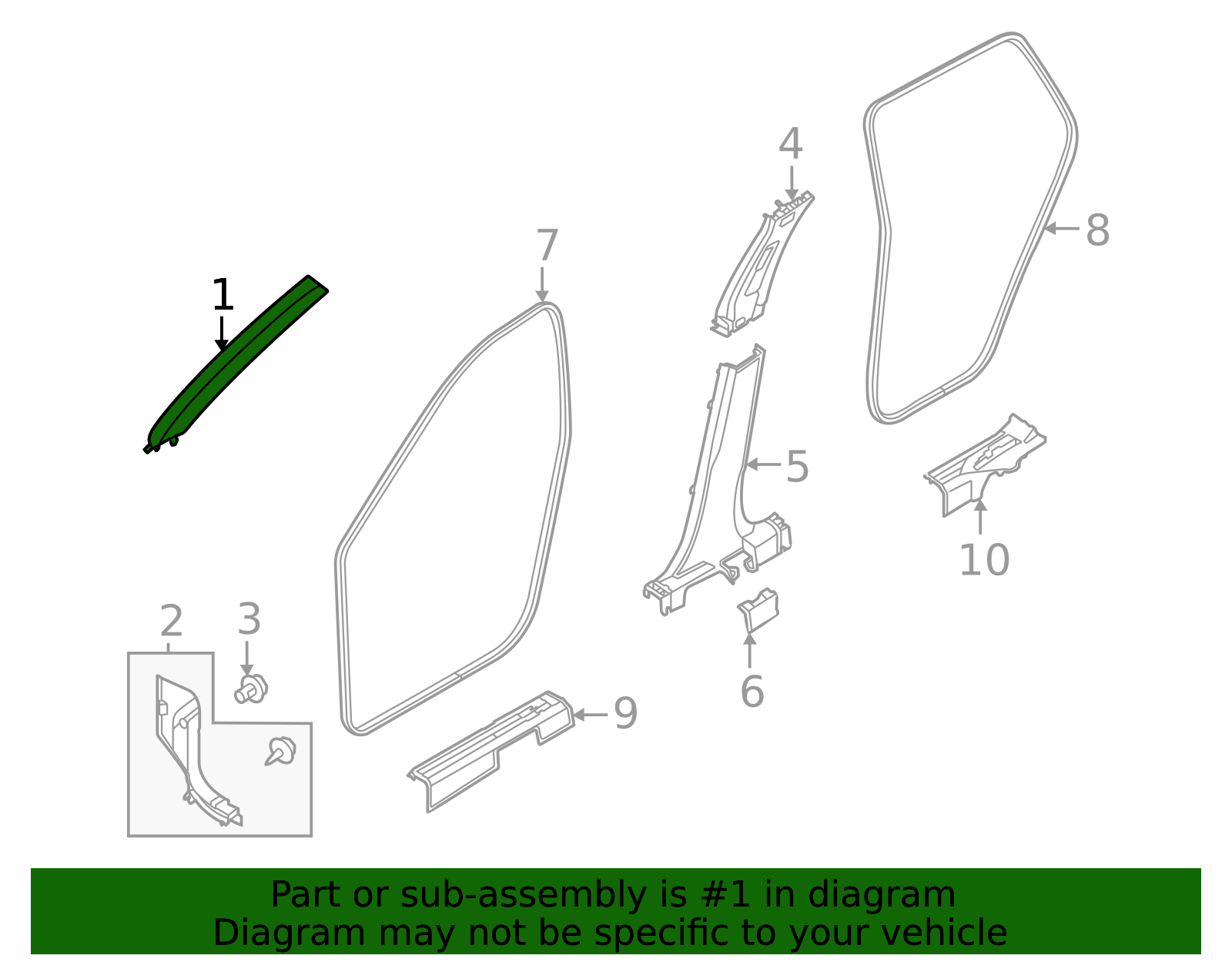 2024-2025 Nissan Rogue Windshield Pillar Trim 76911-4MT2A | Bill Kay ...