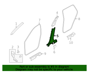 76915-6RA1A - 2021-2025 Nissan Rogue - Lower Center Pillar Trim ...