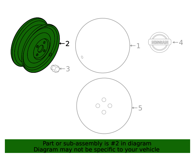 2018-2019 Nissan Kicks Wheel, Steel 40300-5RB0E | TascaParts.com