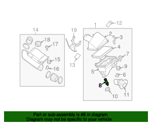 2004-2019 Nissan Air Cleaner Body Bolt 16516-EC00A | TascaParts.com