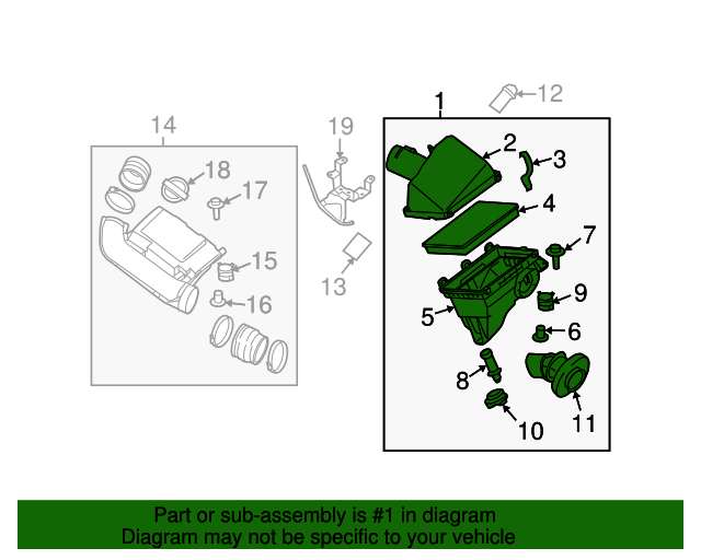 2005-2019 Nissan Air Cleaner Assembly 16500-EA210 | OEM Parts Online