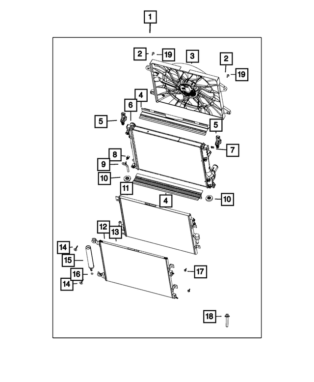 2018-2023 Dodge Cooling Module 68541985AA | Mopar Estores