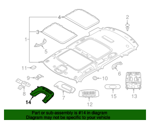 61-31-9-291-861 - Trim, roof function center, gray 2014-2024 Mini ...