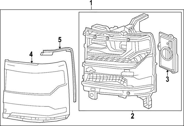23378968 - Primed Passenger Side Head Lamp Bezel 2016-2019 GM ...