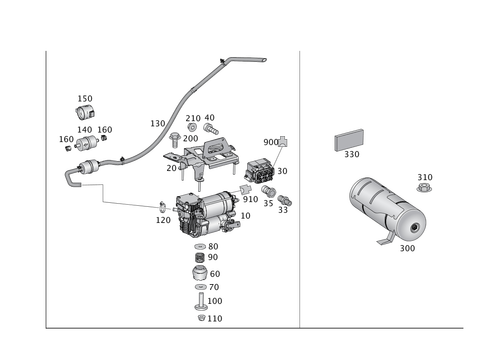 Compressor, Pressure Reservoir and Valve Unit for 2018 Mercedes-Benz ...