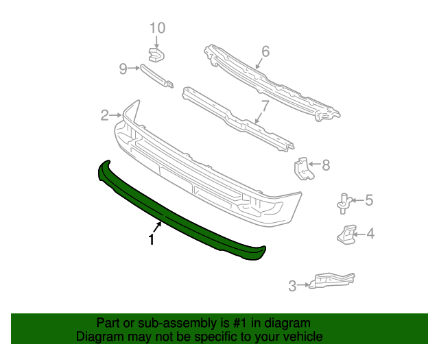 1998-2000 Toyota Tacoma Bumper,Bumper Sub Assembly Front 52101-04090 ...