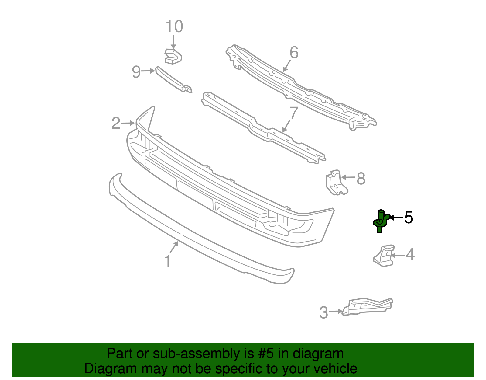 1996-2000 Toyota Tacoma Bumper Face Bar Bracket (Left, Front) 52146 ...