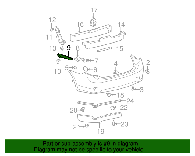 52156-02100 - Side Retainer - 2009-2013 Toyota Corolla | OEM Genuine ...