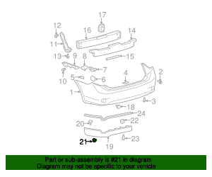 76854-44010 - Rear Spoiler Retainer - 2005-2013 Toyota | Nucar Toyota Parts