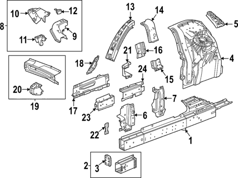 Structural Components & Rails for 2025 GMC Hummer EV Pickup ...