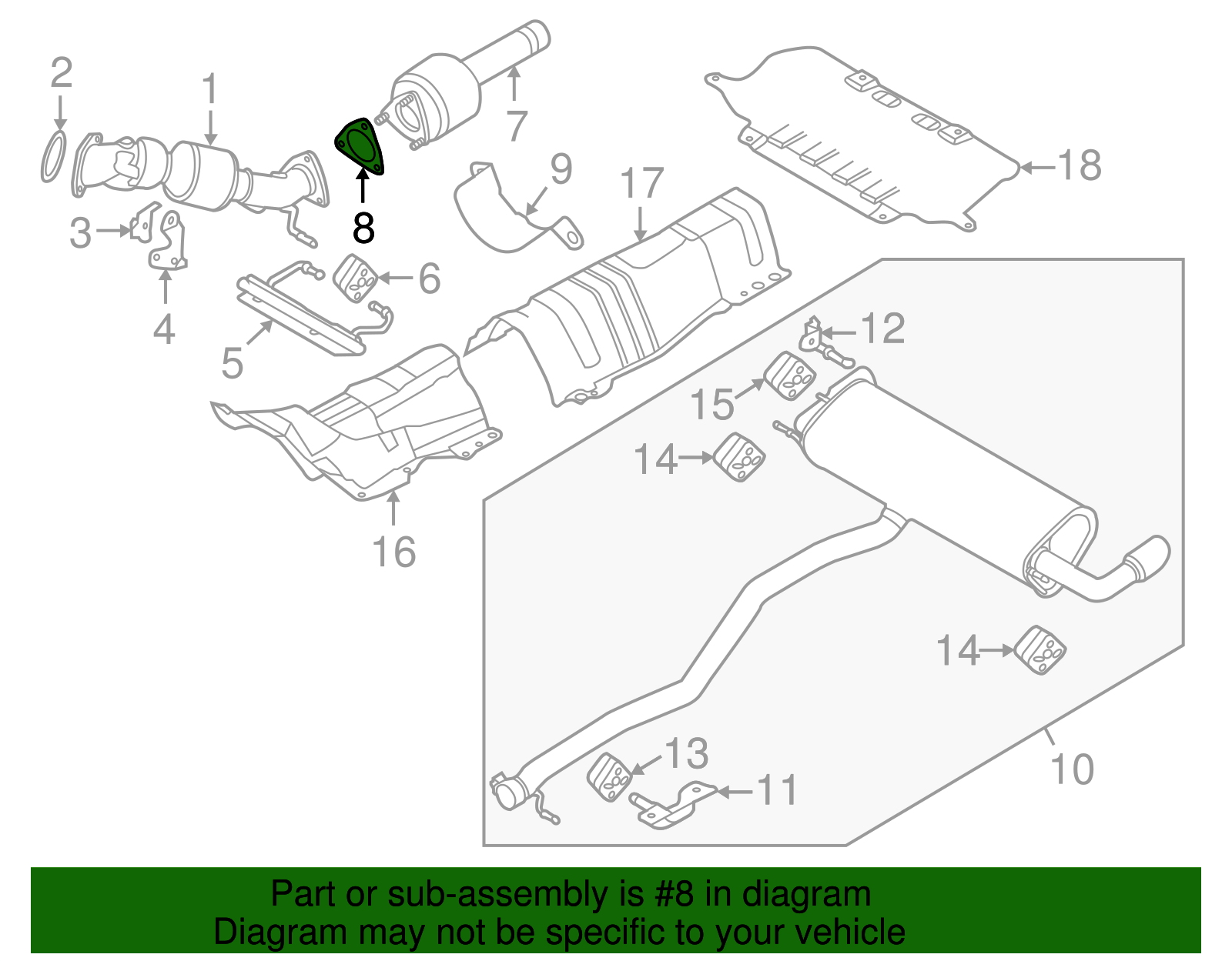 WCM500120 - Intermediate Pipe Gasket 2012-2019 Land Rover | Land ...