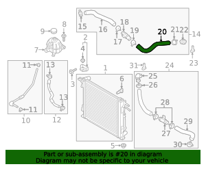 25411-D3500 - Radiator Coolant Hose 2016-2021 Hyundai Tucson ...