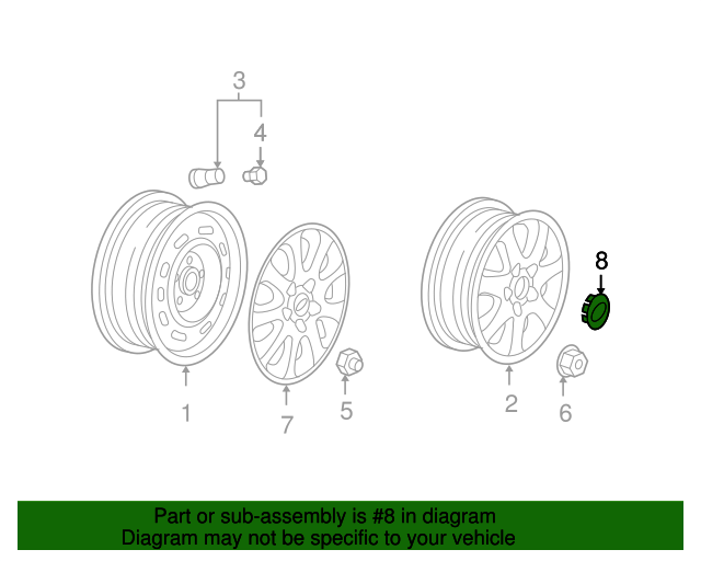 2004-2005 Kia Sedona Center Cap 0K2NA 37192 | OEM Parts Online