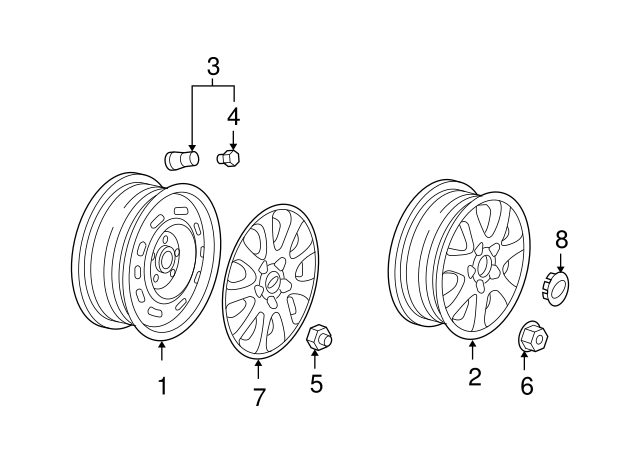 2004-2005 Kia Sedona Center Cap 0K2NA 37192 | OEM Parts Online
