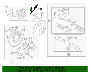 Genuine Rear Speed Sensor for 2013-2017 Hyundai | Part# 95680-2W000 ...