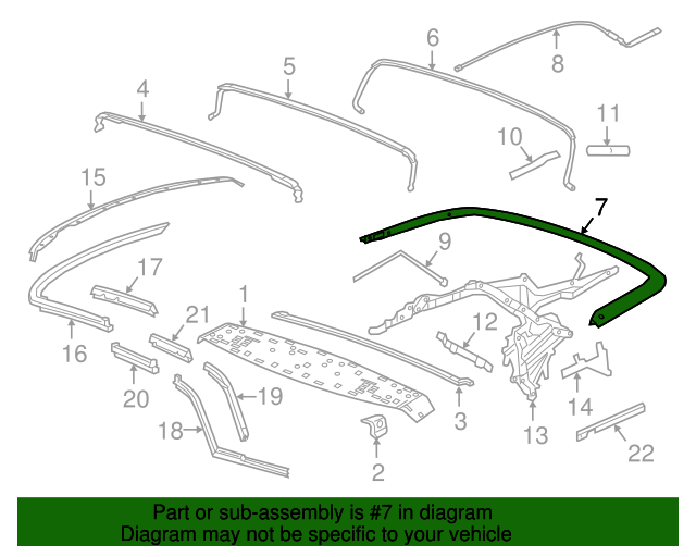 2016-2022 Chevrolet Camaro Folding Top Tension Bow 84550865 ...