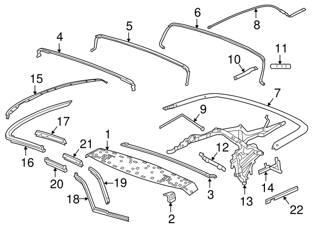 2016-2024 Chevrolet Camaro Folding Top Rear Side Rail Link Trim Cover ...