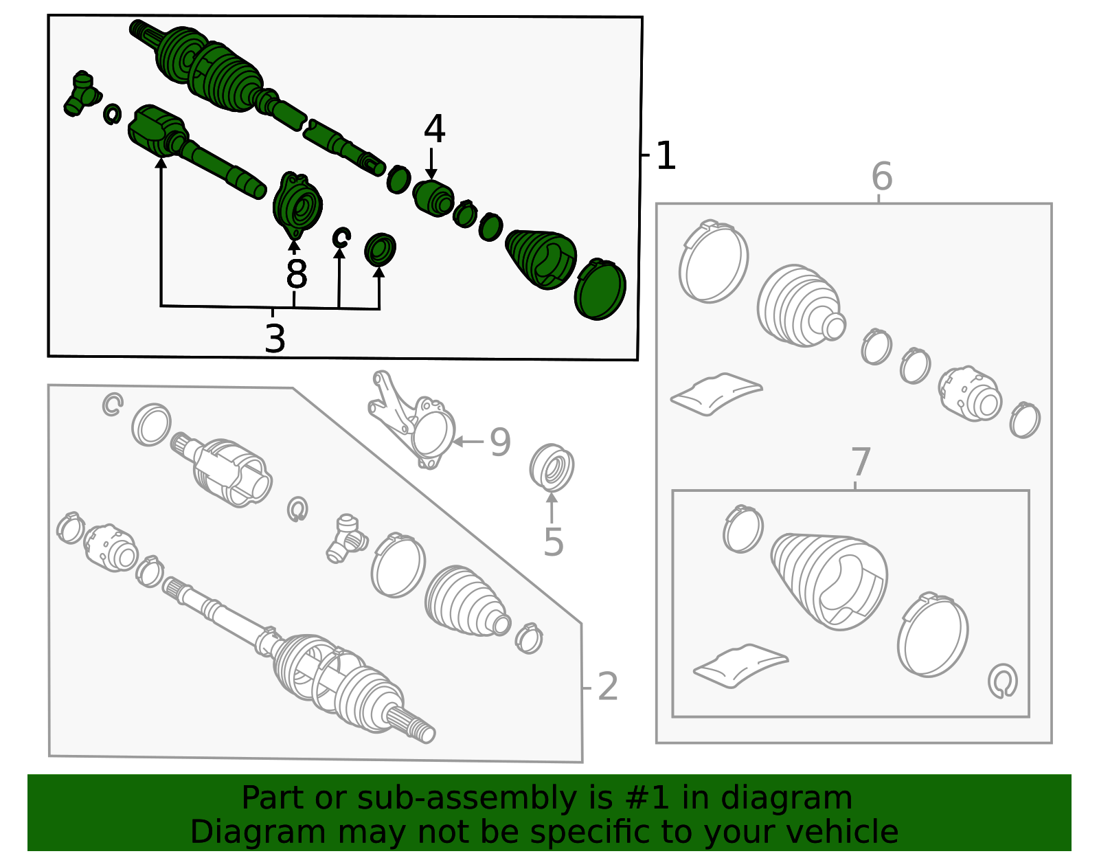 2020-2024 Toyota Highlander Axle Assembly 43410-0E360 | Retail ...