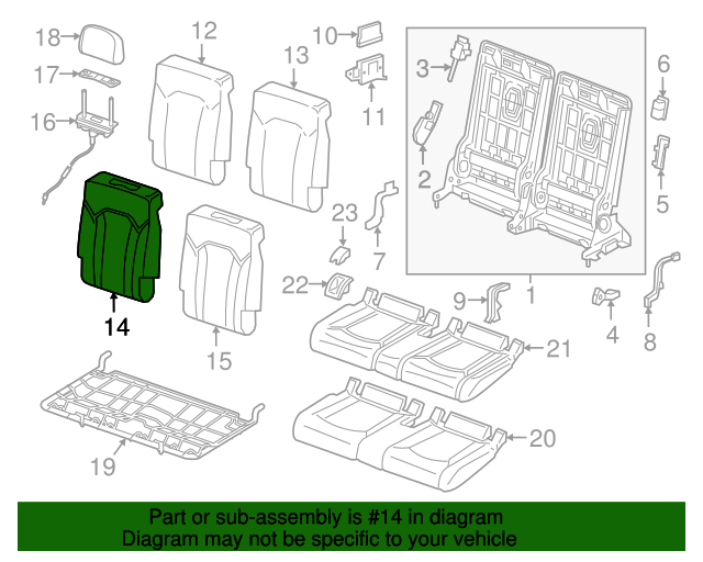4M0-885-806-AB-JT5 - Seat Back Cushion Cover 2018-2019 Audi Q7 ...