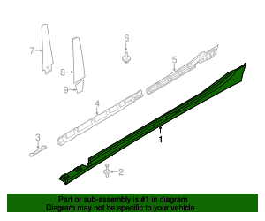 51778055099 - 2010-2017 BMW Rocker Molding (51-77-8-055-099) | BMW of ...