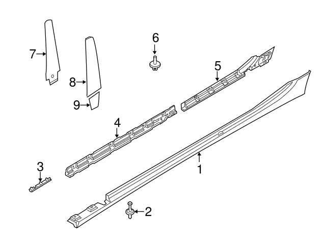 51177233366 - 2010-2017 BMW Rocker Molding (51-17-7-233-366) | BMW of ...
