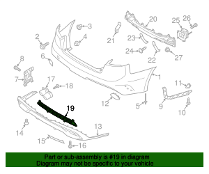 86693-J5300 - Lower Molding 2018-2021 Kia Stinger | Kia.Parts Store