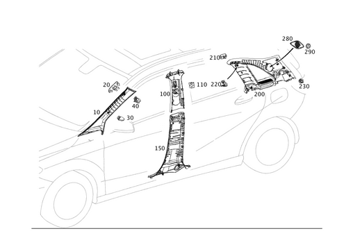 Paneling for a, B, C and D-Pillars for 2017 Mercedes-Benz B250e ...
