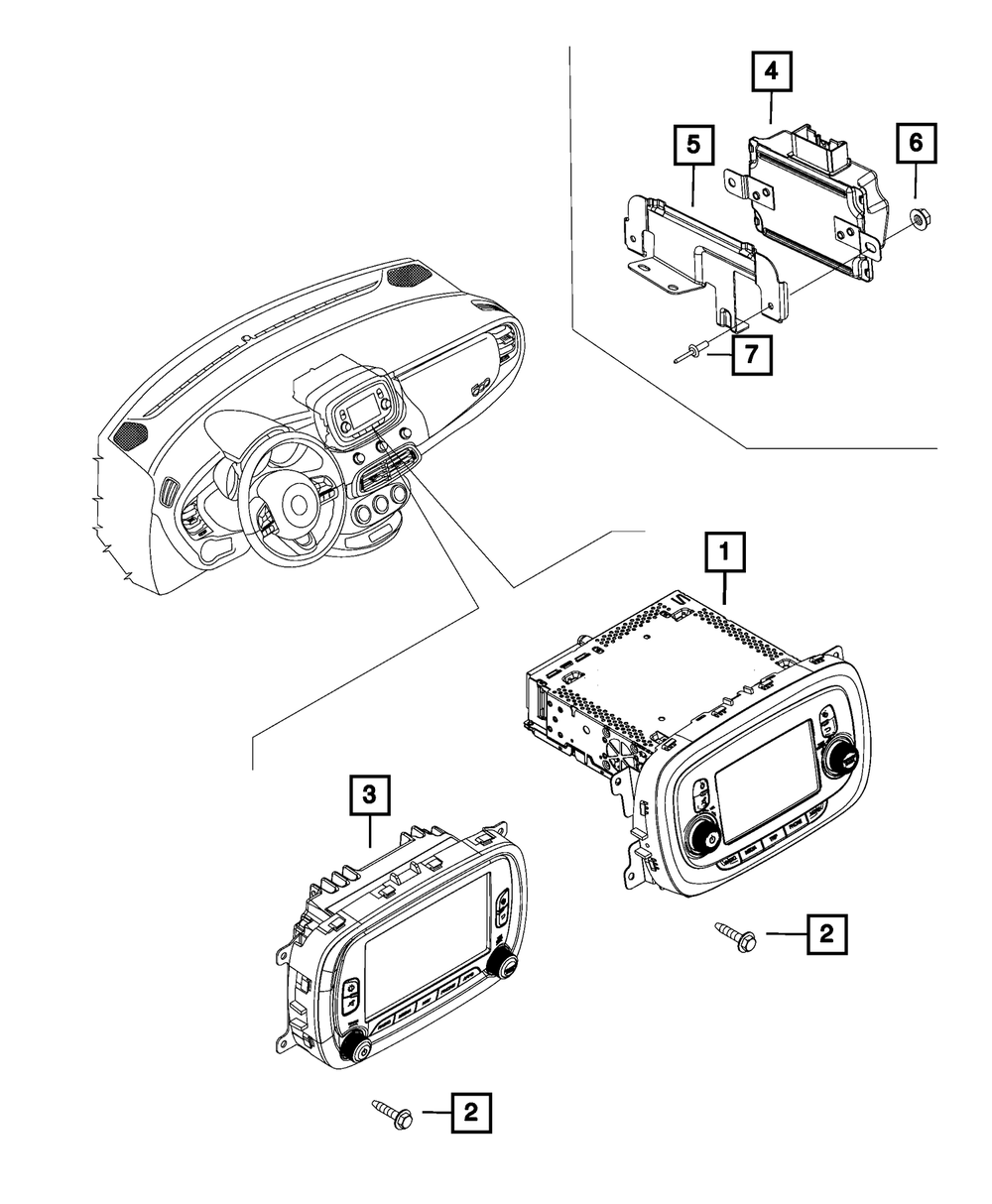 2019-2022 Fiat 500X Multi Media Radio 7SH41LXFAA | Mopar eStore