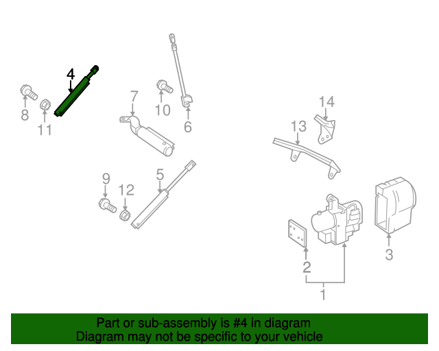 209-800-09-72-64 - Hydraulic Cylinder - 2004-2017 Mercedes-Benz ...