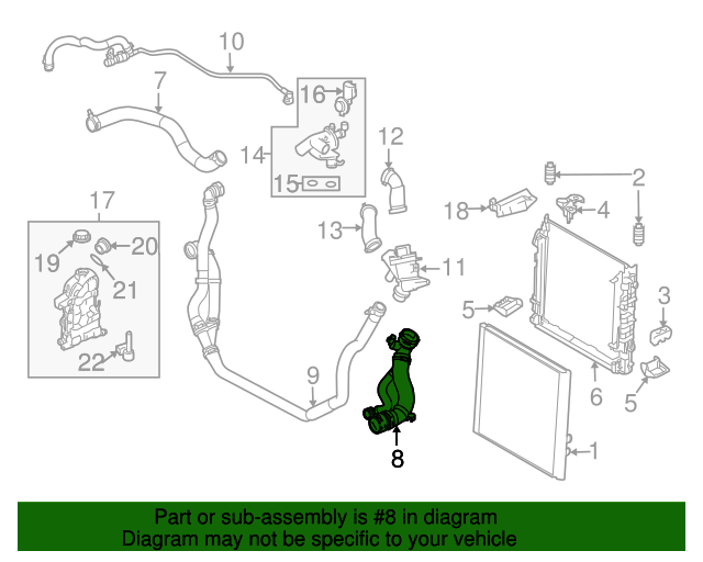 2010-2012 Land Rover Range Rover Lower Hose LR011482 ...