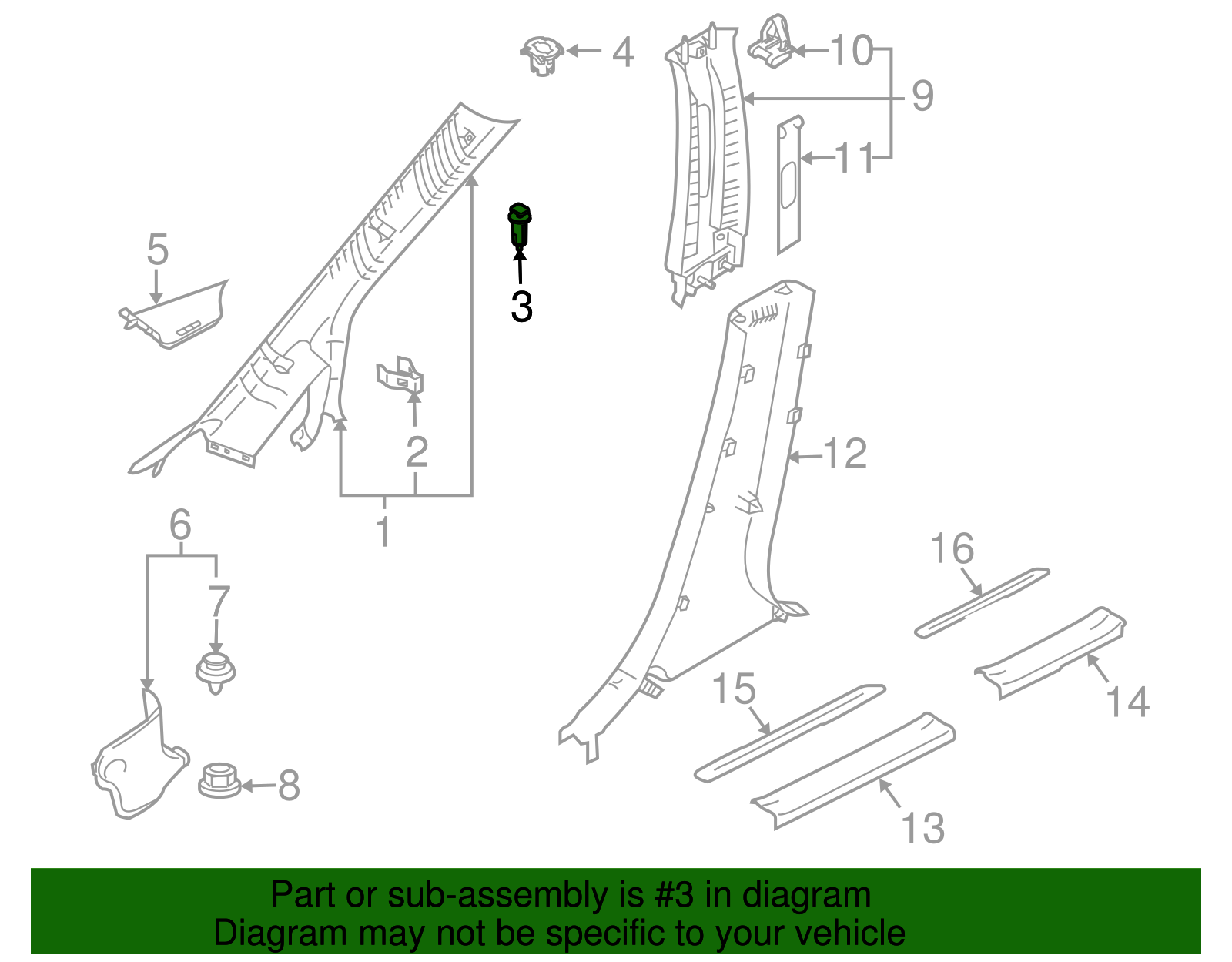 GJ6A-68-162 - Windshield Pillar Trim Clip 2003-2015 Mazda | Florida ...