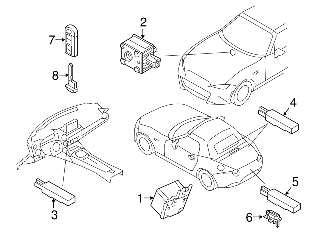 2013-2021 Mazda Keyless Entry Antenna KD47-67-6NXA | RealMazdaParts.com