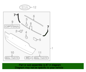 87376-2T500 - Seal 2014-2016 Kia Optima | Kia.Parts Store