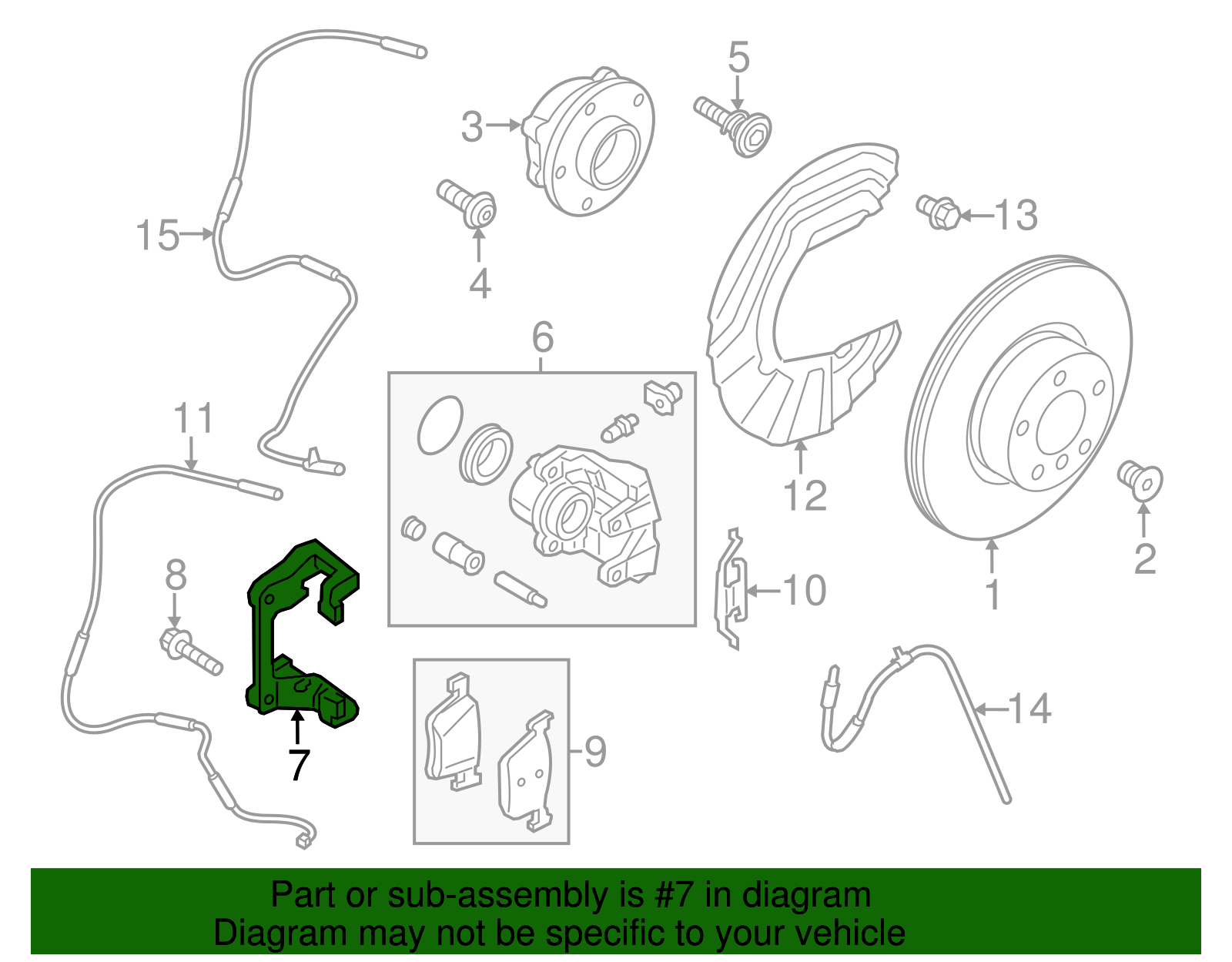 34106856387 - 2011-2018 BMW Caliper Mount (34-10-6-856-387) | BMW of ...