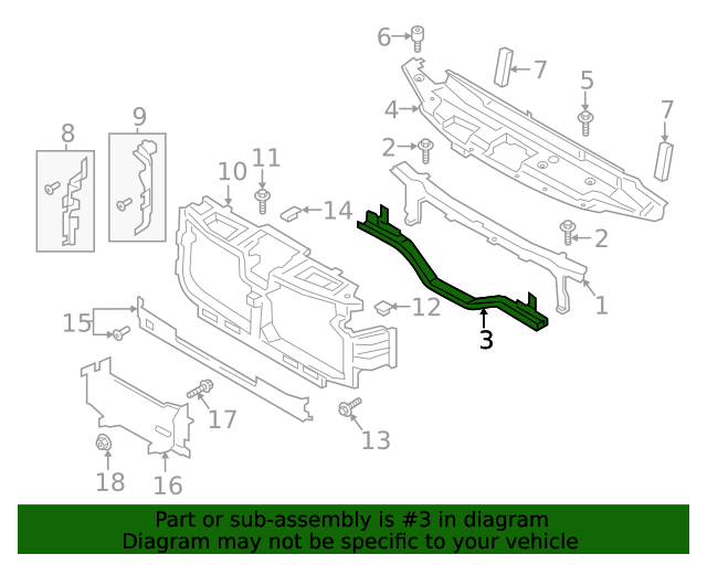 Genuine OEM Ford Part - Lower Tie Bar HC3Z-16139-A | Genuine OEM Ford ...