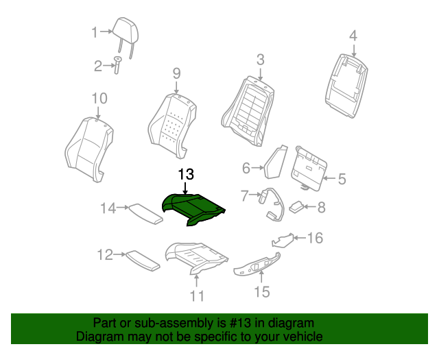 52-10-7-257-441 - Seat Cushion Cover 2010-2013 BMW | AutoNationParts.com
