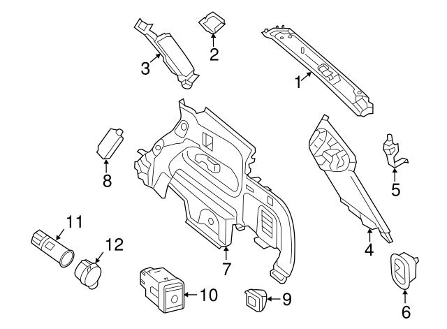 84949-3JA0A (849493ja0a) - 2013-2020 Infiniti Lower Quarter Trim Cap ...