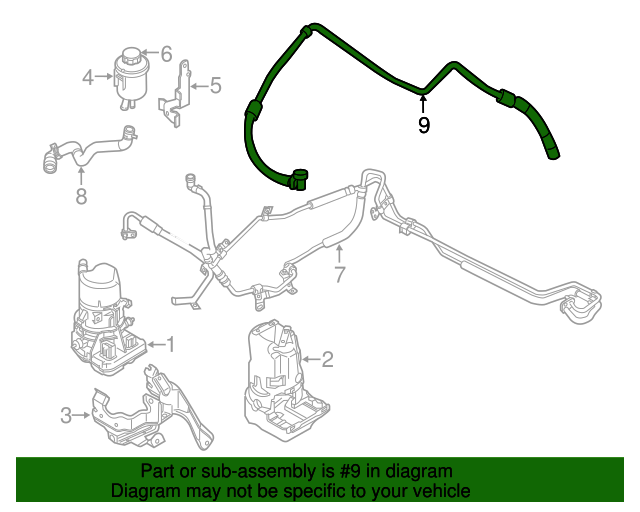 2011-2016 Volvo Power Steering Return Hose 31280864 | TascaParts.com