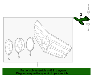 204-885-07-36 - Grille Support Plate 2012-2014 Mercedes-Benz | Mercedes ...