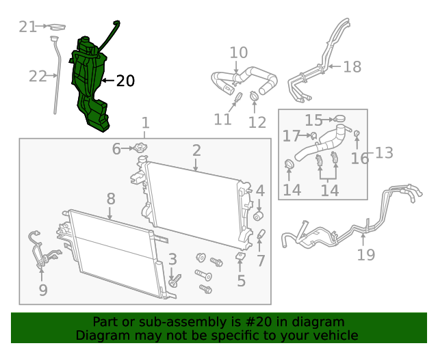 2019-2020 Ram 1500 Reservoir Tank 68309844AC | TascaParts.com